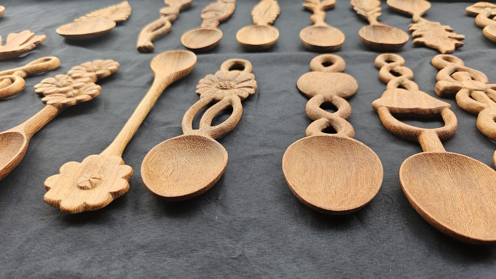 22 Assorted Design Wooden Spoons Handcarved Organic, Handmade Unique ...