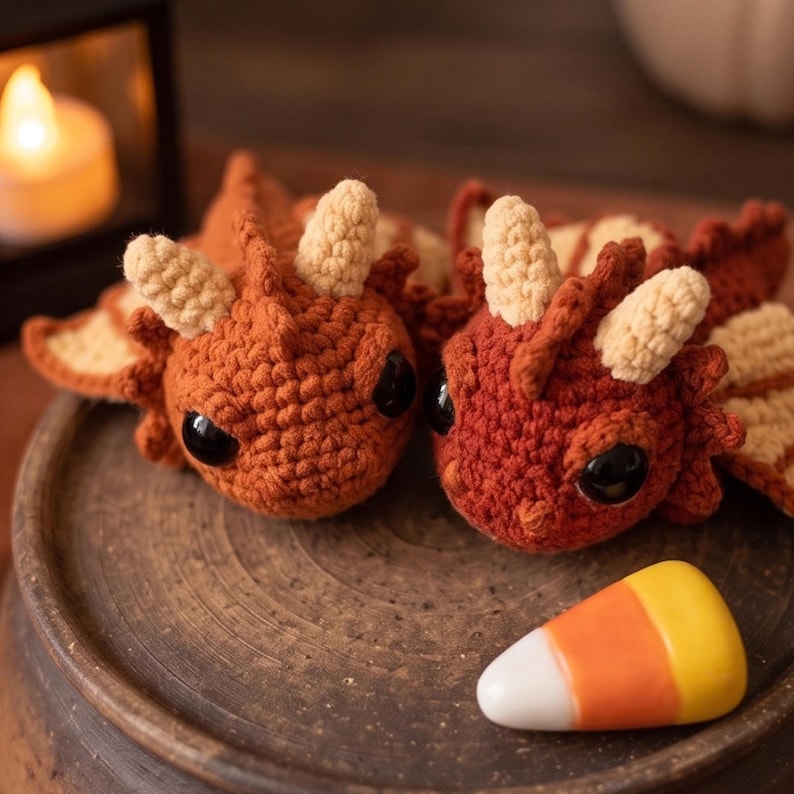 Dragon Crochet Amigurumi Pattern Yarn Halloween Plushie Monster Fantasy ...