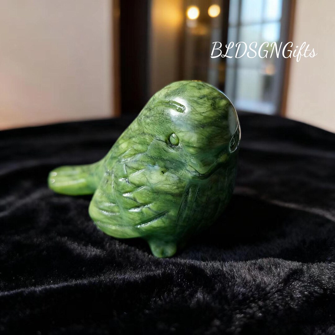 Hand Carved Xiuyu Jade Bird Statue, Home Decor Healing Crystal - Etsy