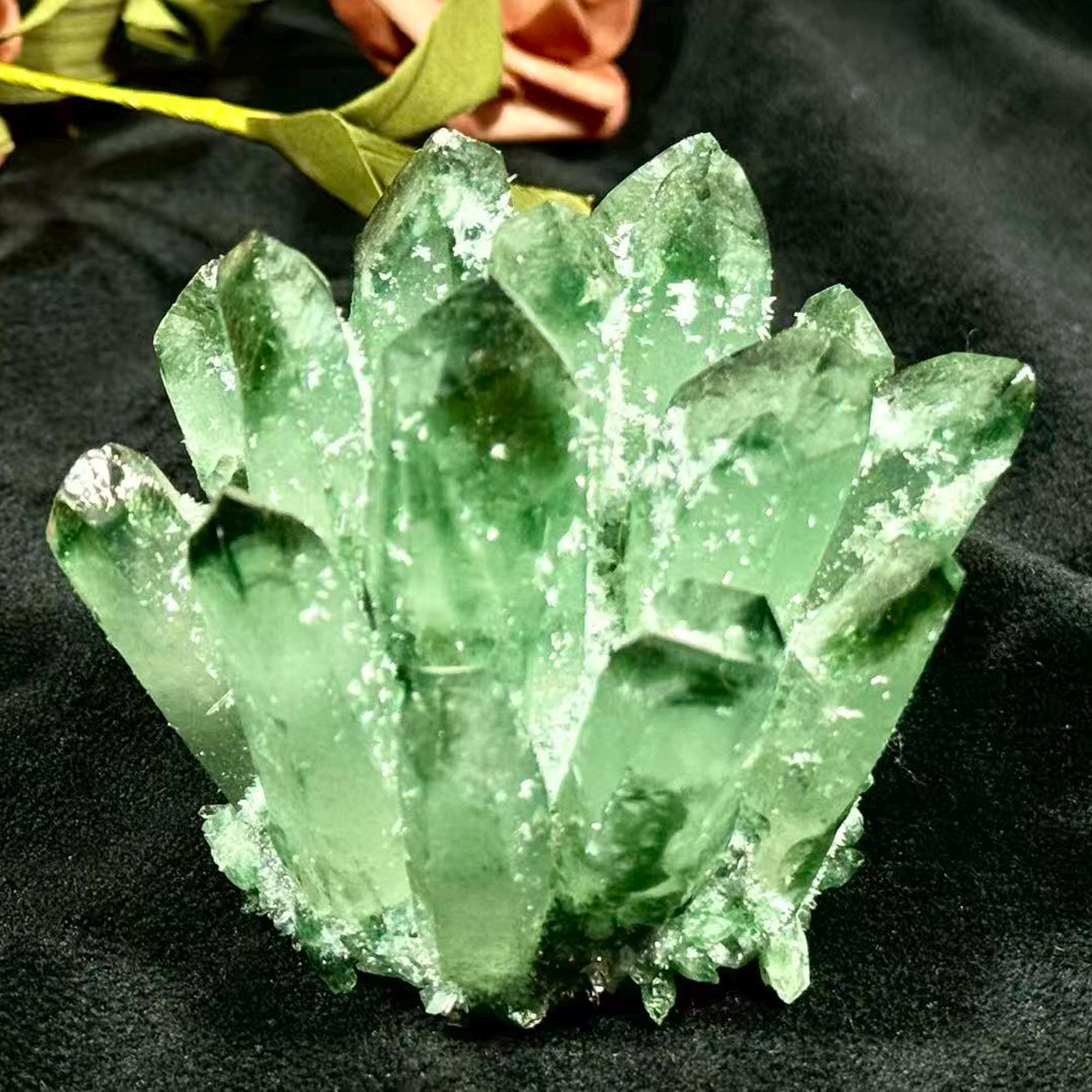 300g+ Green Crystal Clusters, Quartz Dots VUG, Healing Crystals, Home ...