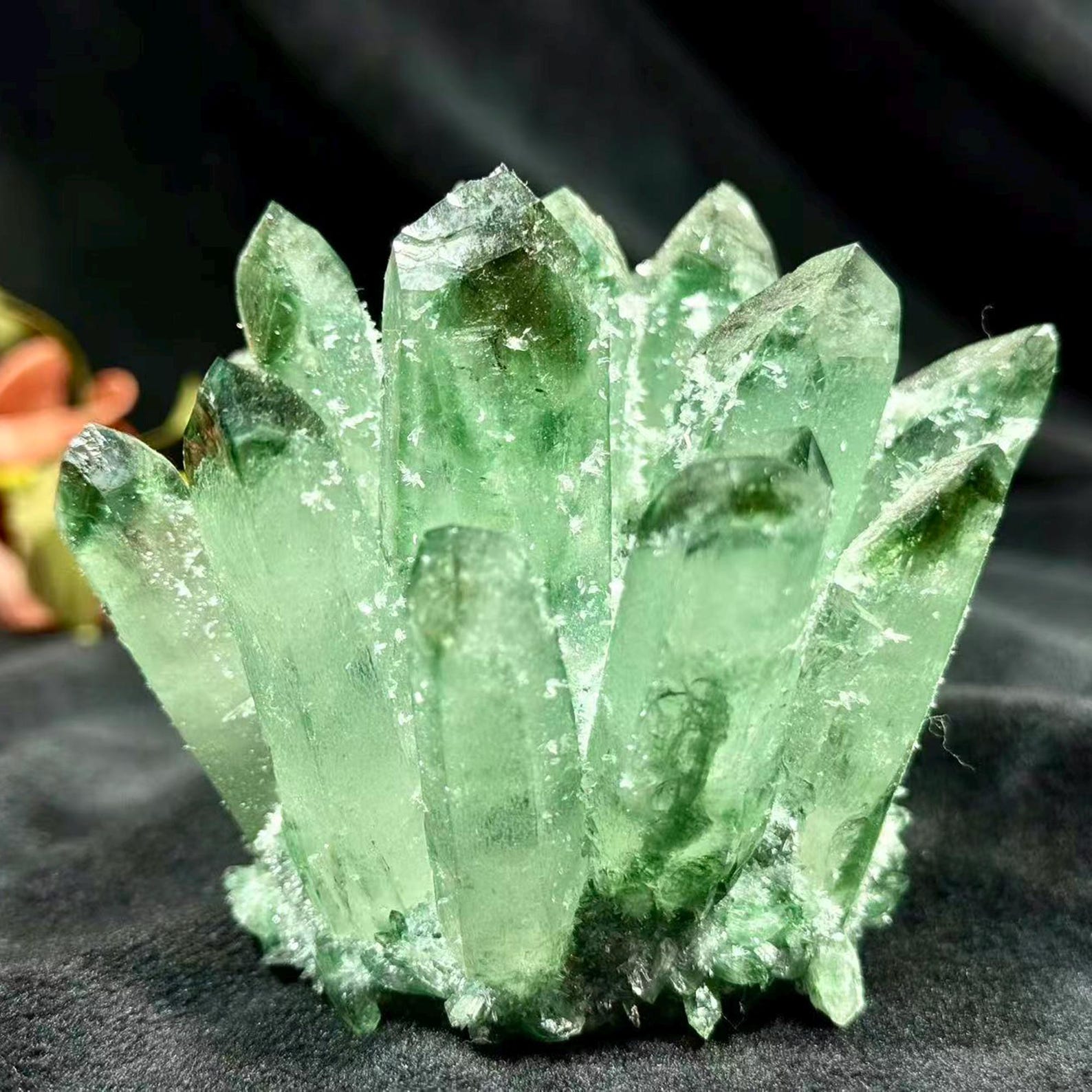 300g+ Green Crystal Clusters, Quartz Dots VUG, Healing Crystals, Home ...