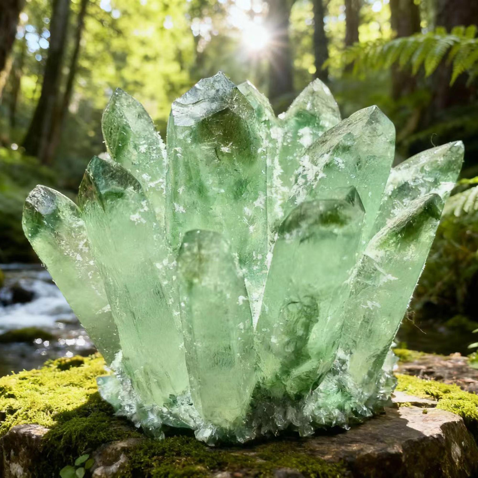 300g+ Green Crystal Clusters, Quartz Dots VUG, Healing Crystals, Home ...