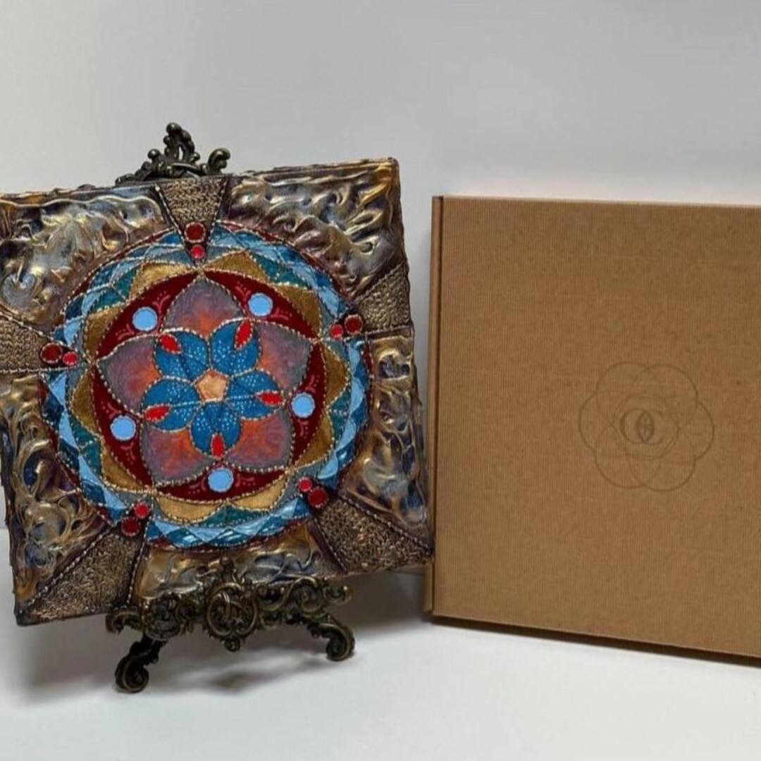 Original Mandala Art - Unfolding Potential 30×30 Cm – Sacred Geometry Artwork – Acrylic Canvas ...