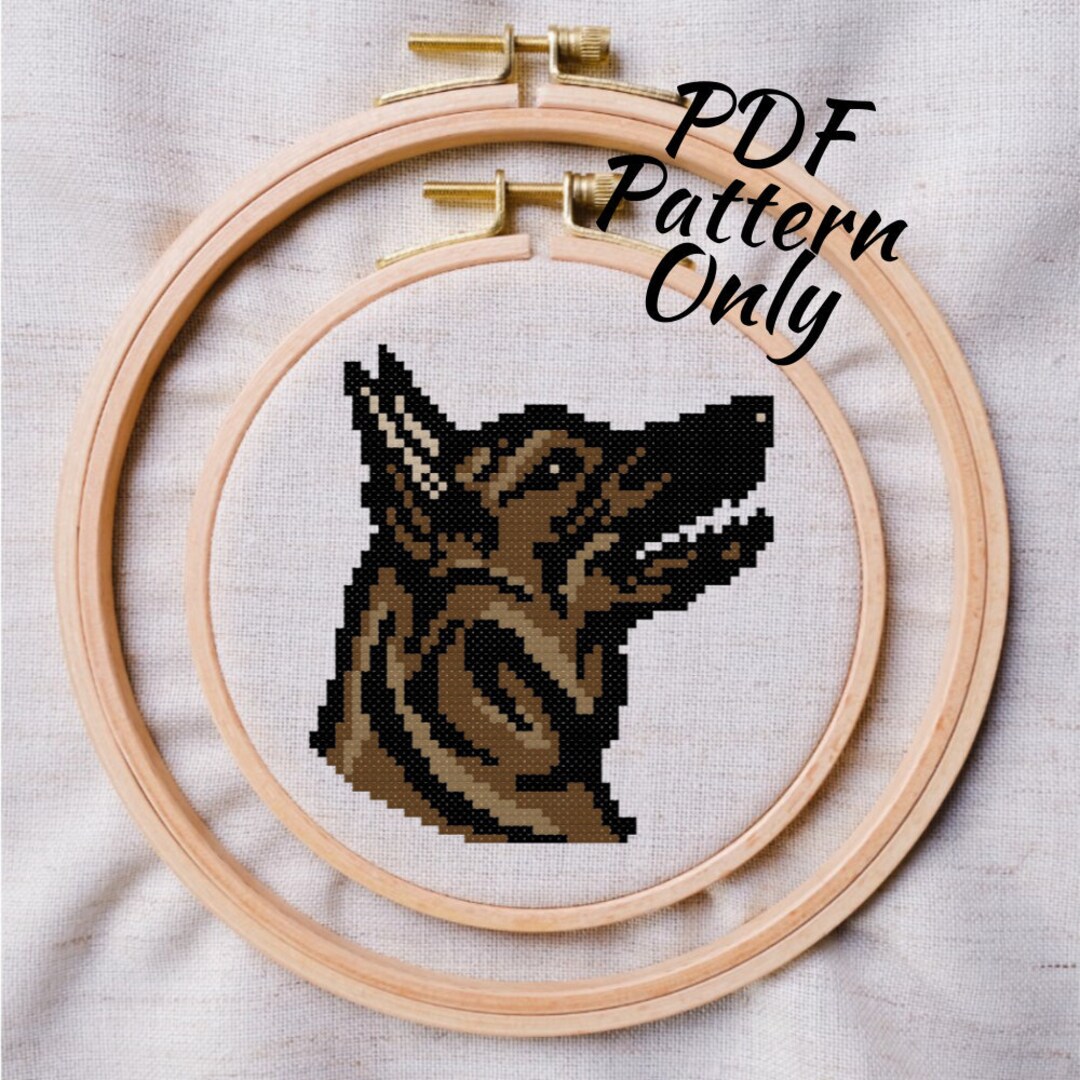 Dutch Shepherd Cross Stitch Pattern | PDF Only | Dog Pet Portrait - Etsy
