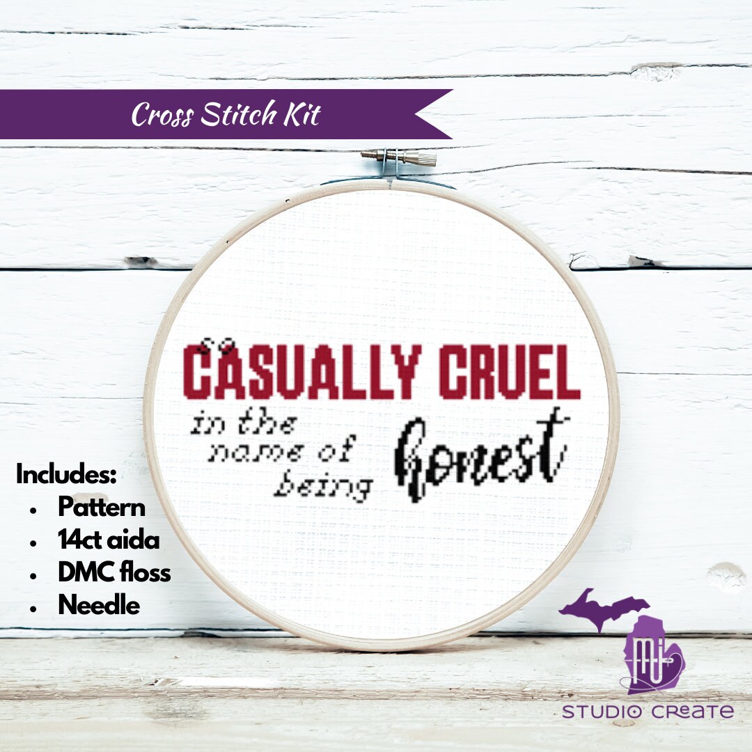 Casually Cruel Cross Stitch Kit | Modern DIY | Taylor Swift All Too ...