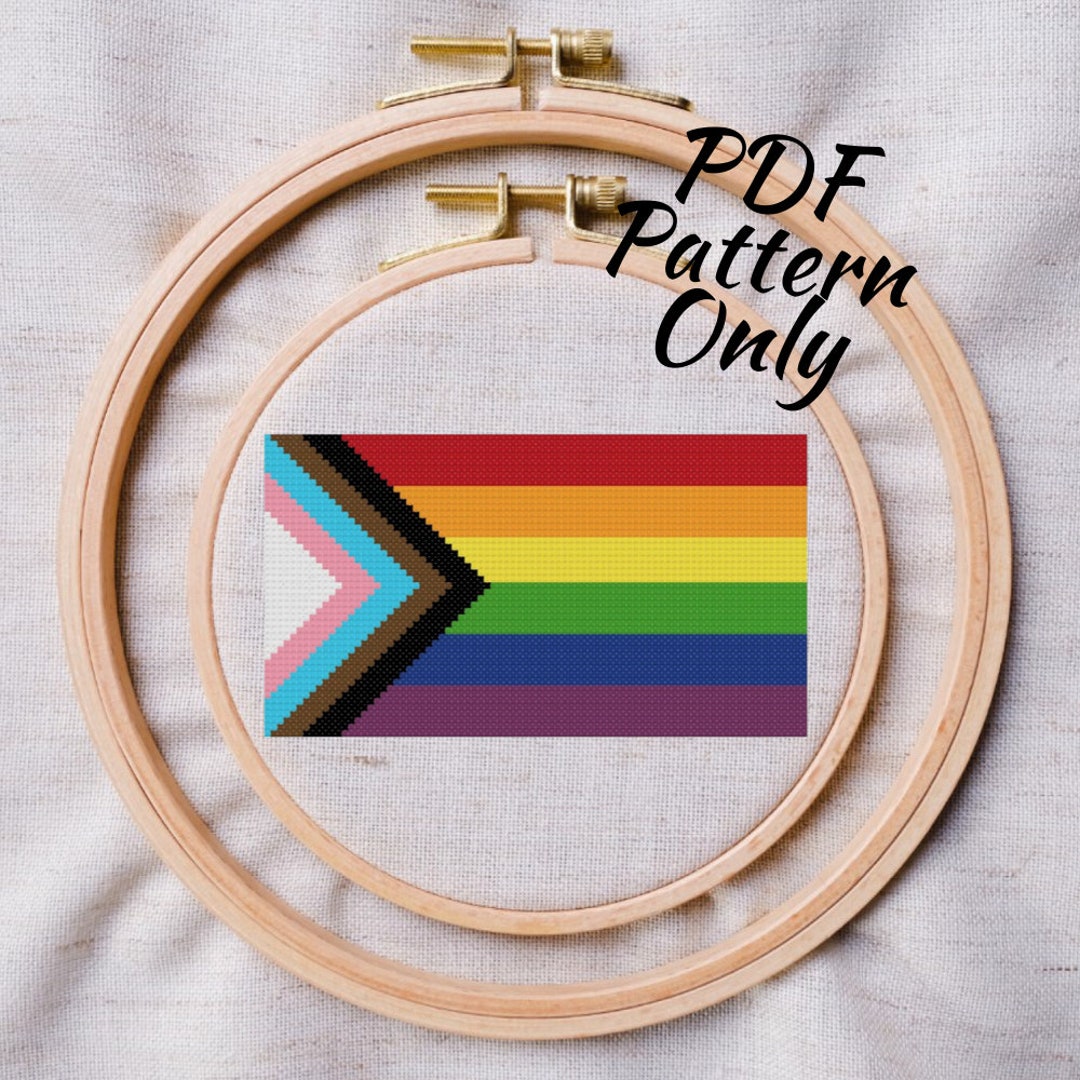 Progress Pride Flag Cross Stitch Pattern | PDF Only | LGTBQ+ Inclusive ...