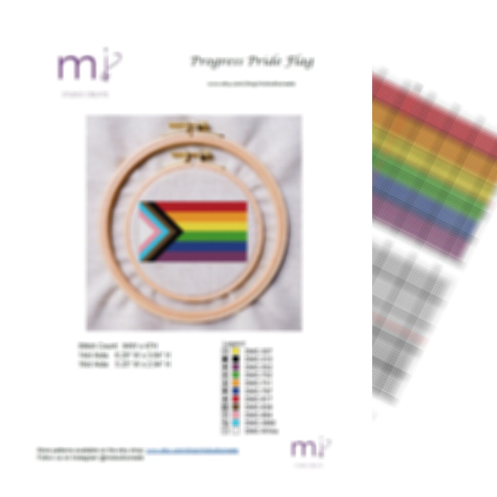 Progress Pride Flag Cross Stitch Pattern PDF Only LGTBQ | Etsy