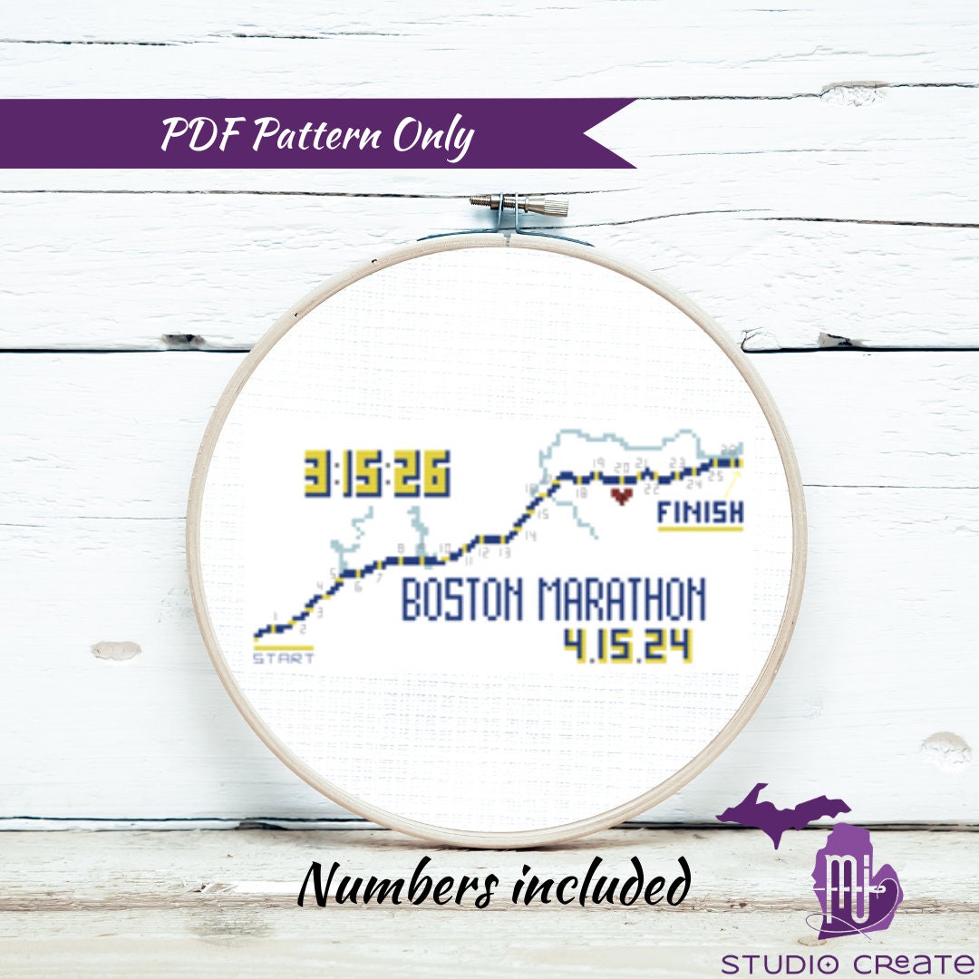 Boston Marathon Cross Stitch Pattern | PDF Only | Run Finish ...