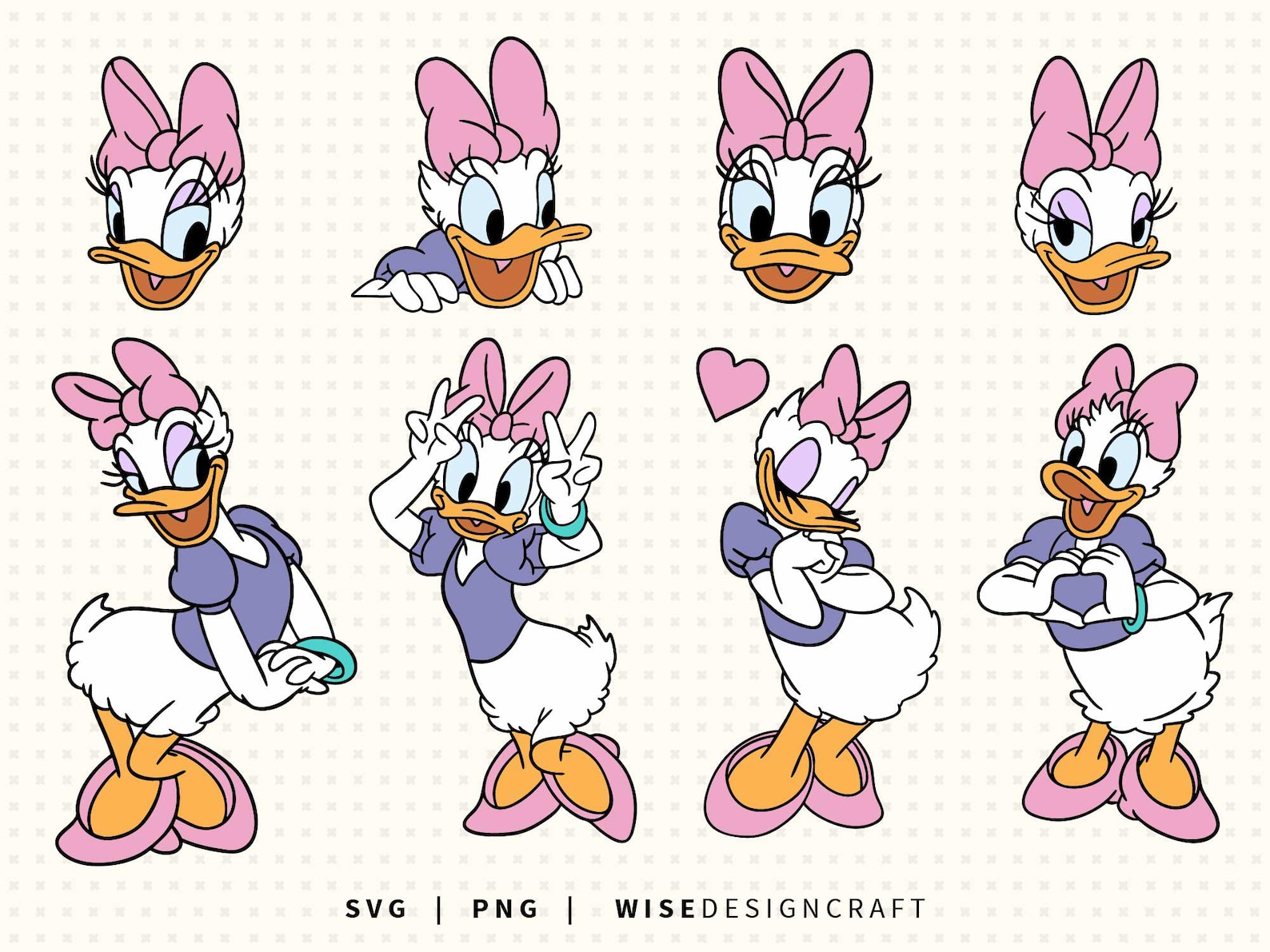 Daisy Duck SVG PNG Bundle; Cute Daisy Cut Files (digital Download) - Etsy