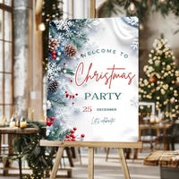 Christmas Welcome Sign Editable Welcome Poster Template Modern Holiday ...