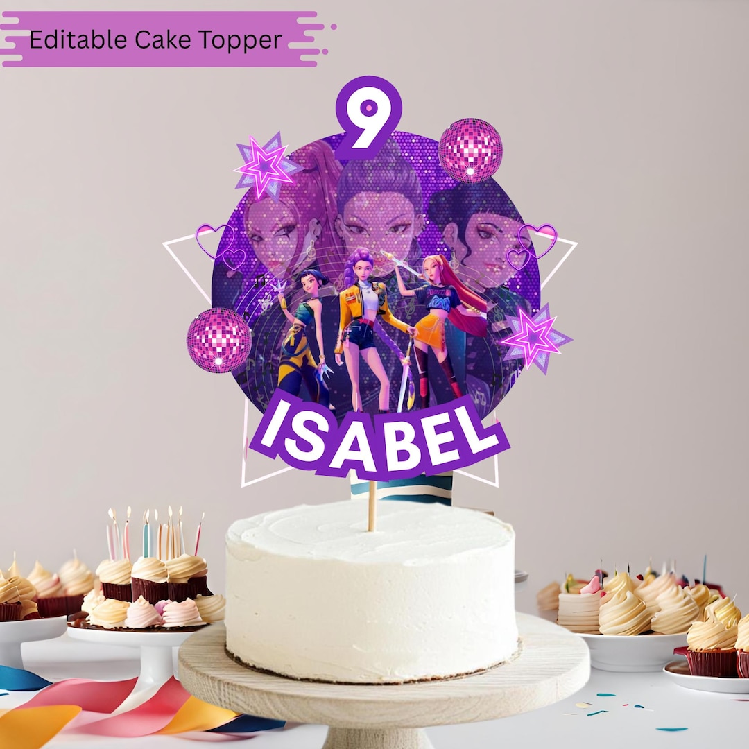 Kpop Demon Hunters Cake Topper, Huntrix Birthday Party (printable) - Etsy
