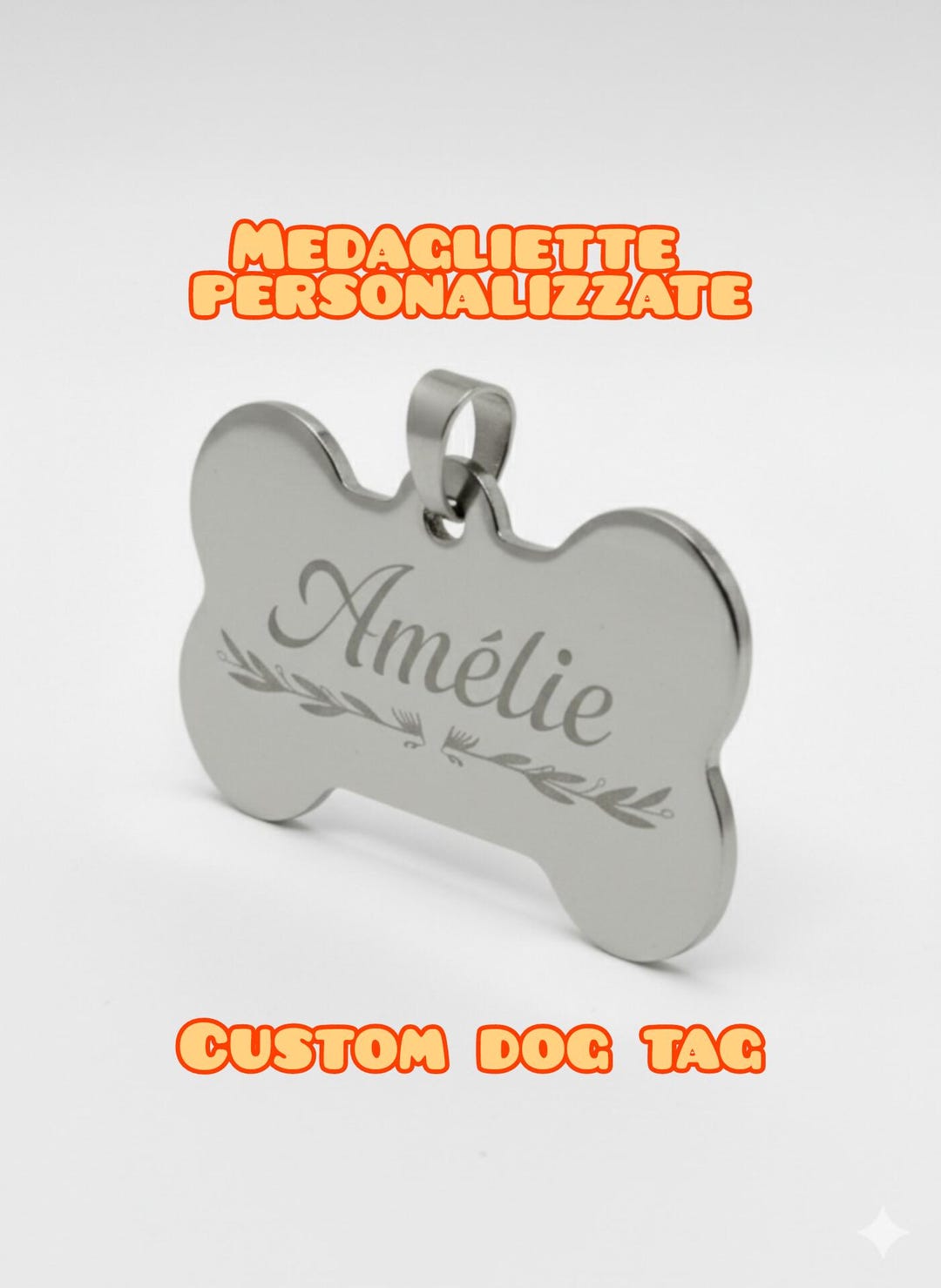 Personalized Dog Tag | Mirrored Stainless Steel | Gift Idea for Dog ...