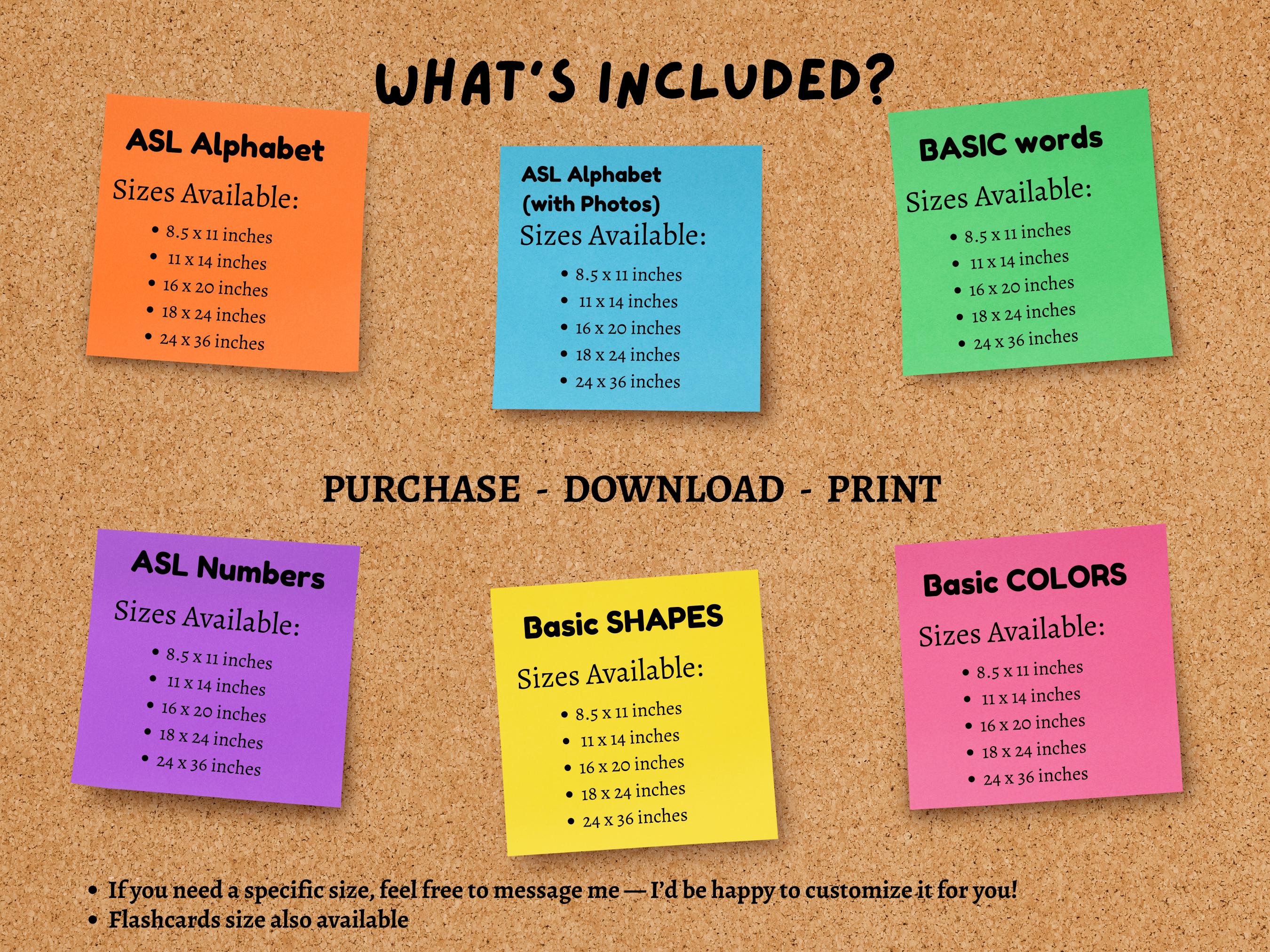 Printable ASL Learning Bundle Wall Art Decor and Poster | Digital ...