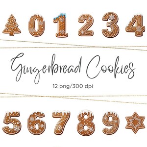 Gingerbread Cookie Numbers Clipart – 12 PNG Elements / 300 DPI - Etsy