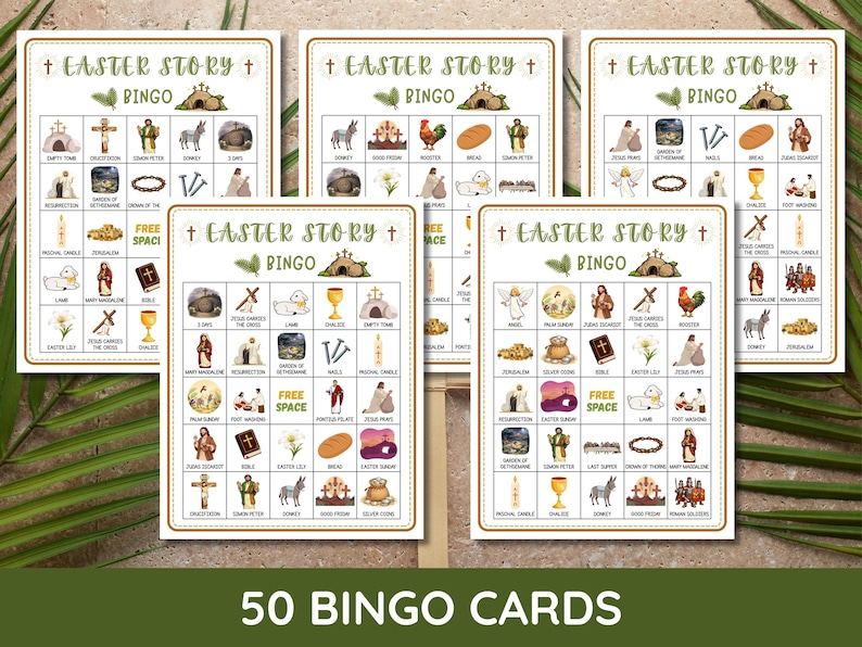 Easter Story Bingo Game | Jesus Resurrection Bible Bingo | Sunday ...