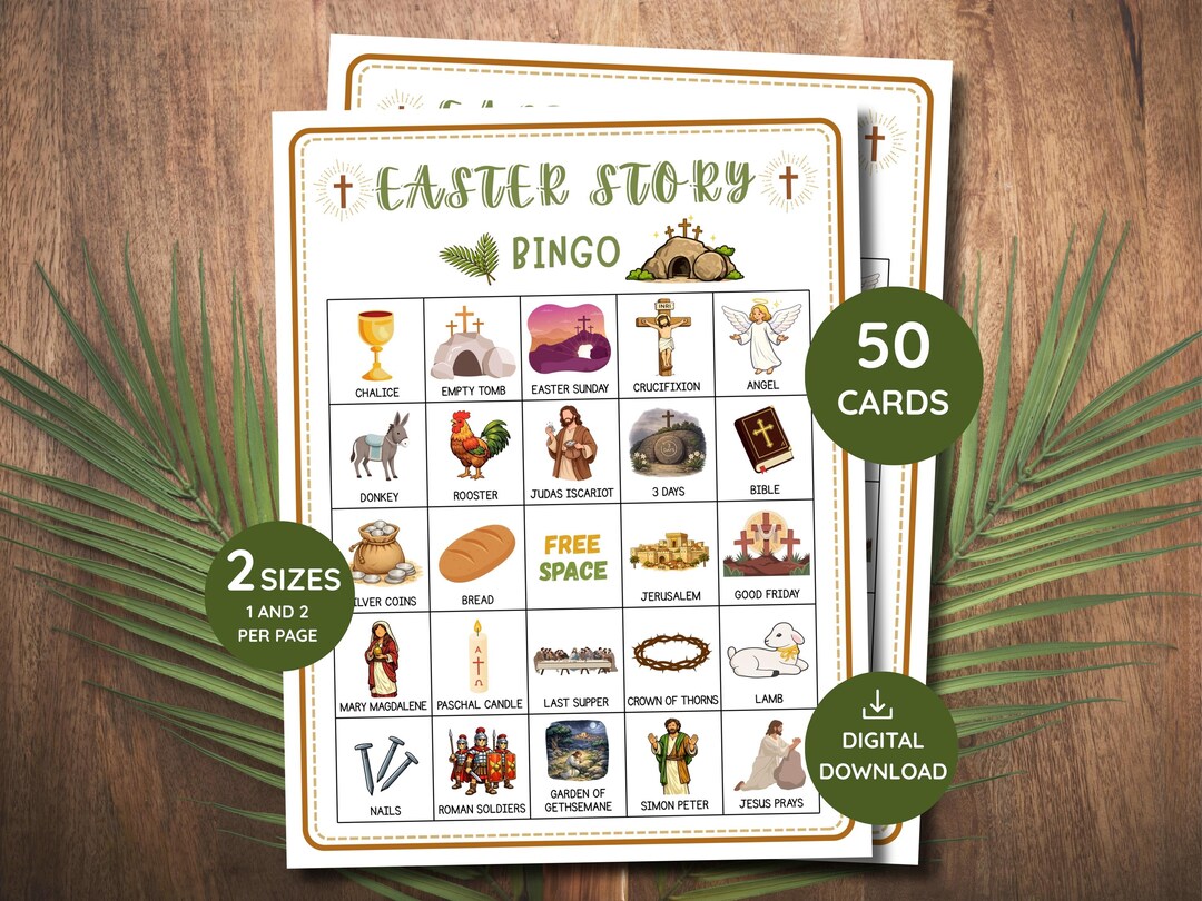 Easter Story Bingo Game | Jesus Resurrection Bible Bingo | Sunday ...
