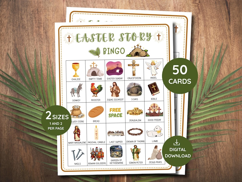 Easter Story Bingo Game | Jesus Resurrection Bible Bingo | Sunday ...