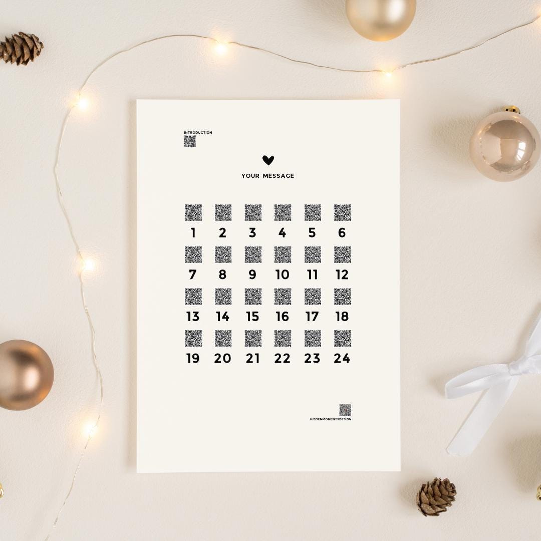 Personalizable QR Code Advent Calendar for Couples DIN A3 - Etsy
