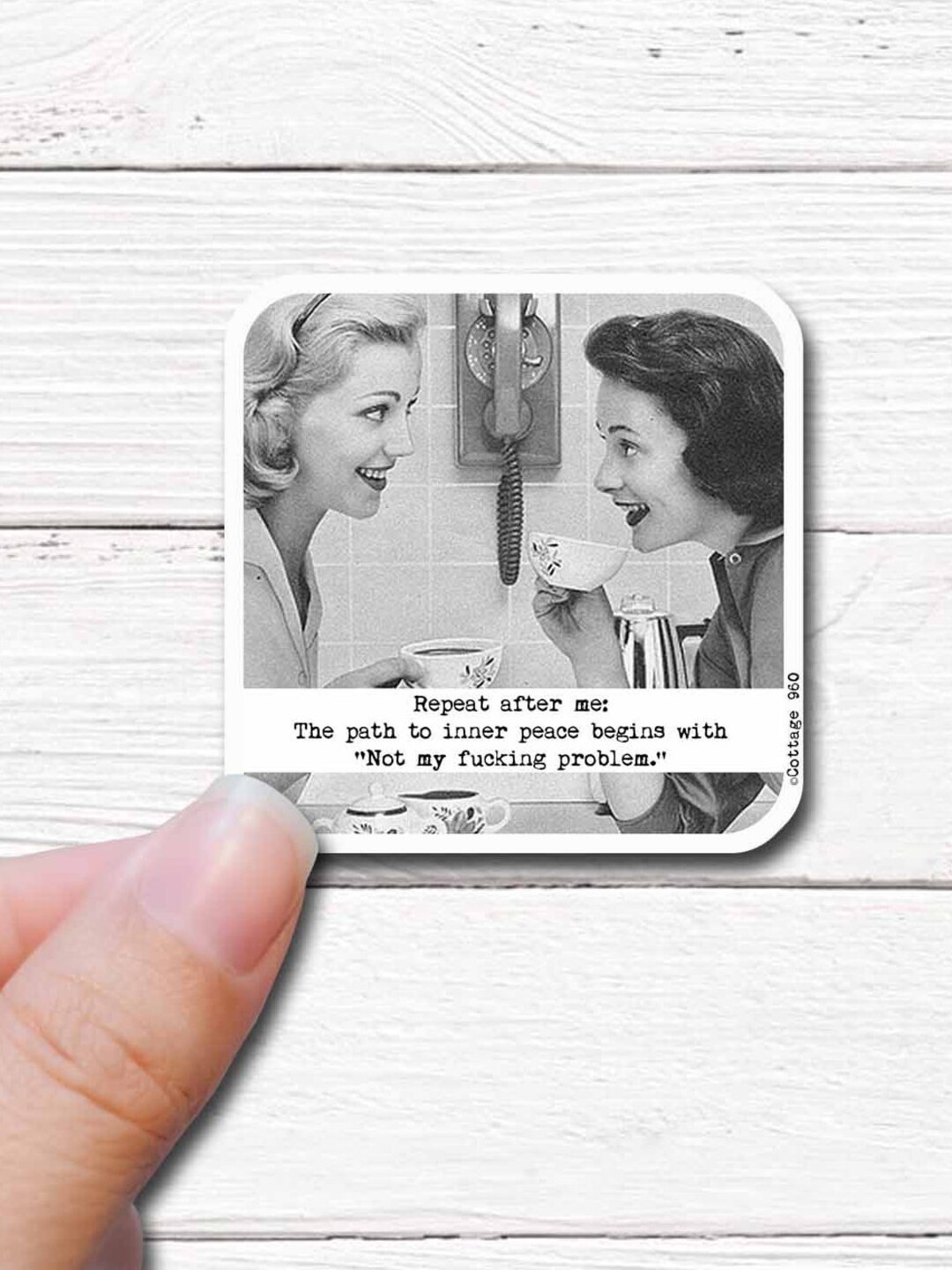 Waterproof Vinyl Water Bottle Tablet Stickers Repeat After Me: Not My ...