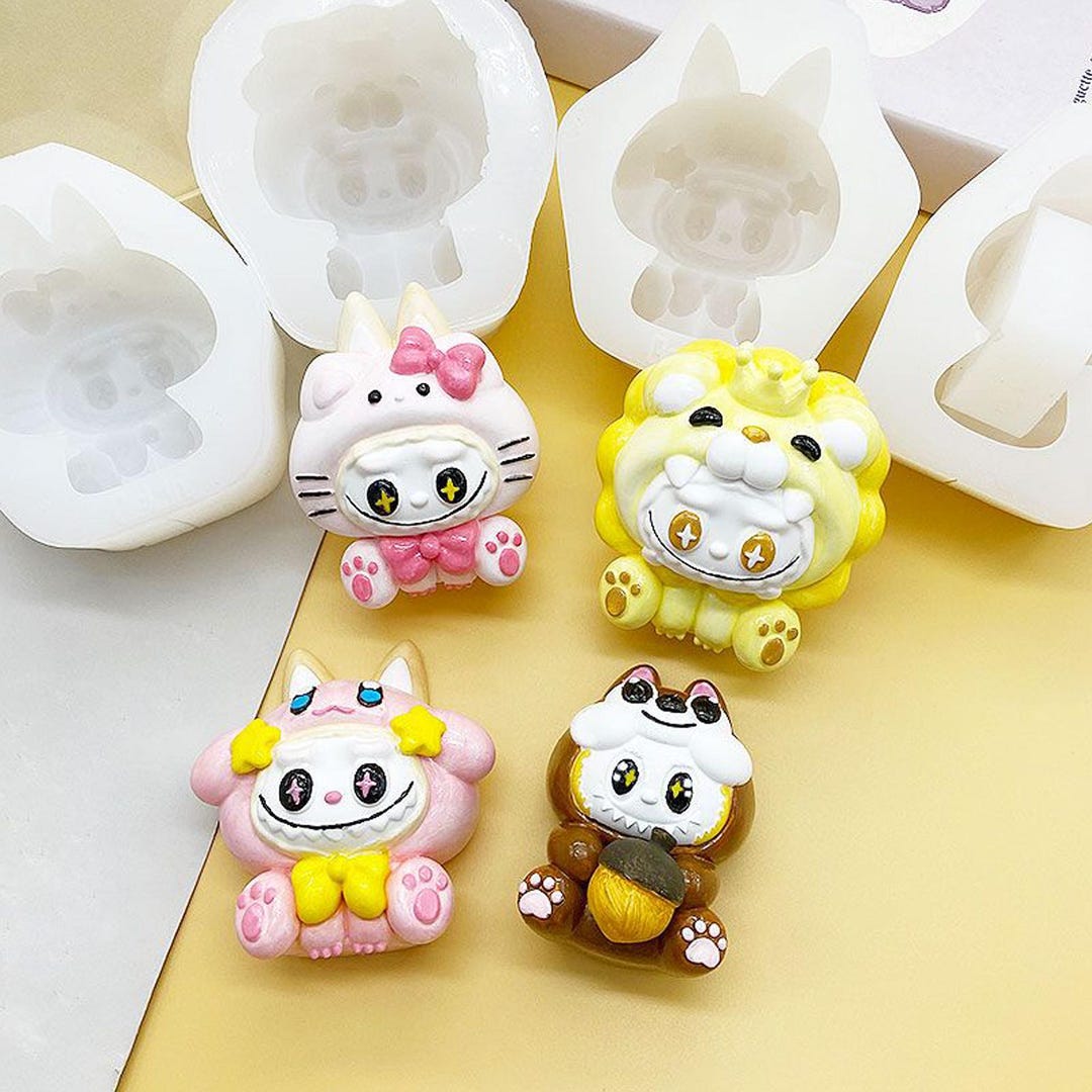 Labubu Cute Cartoon Silicone Molds, Handmade Molds, Baking Molds, Epoxy ...