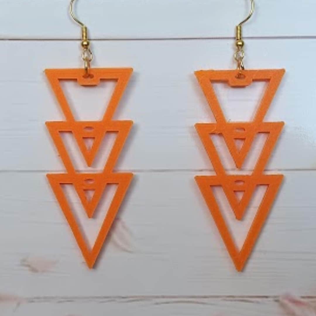 3D Printed PLA Triangle Earrings: Modern Geometric Jewelry - Etsy