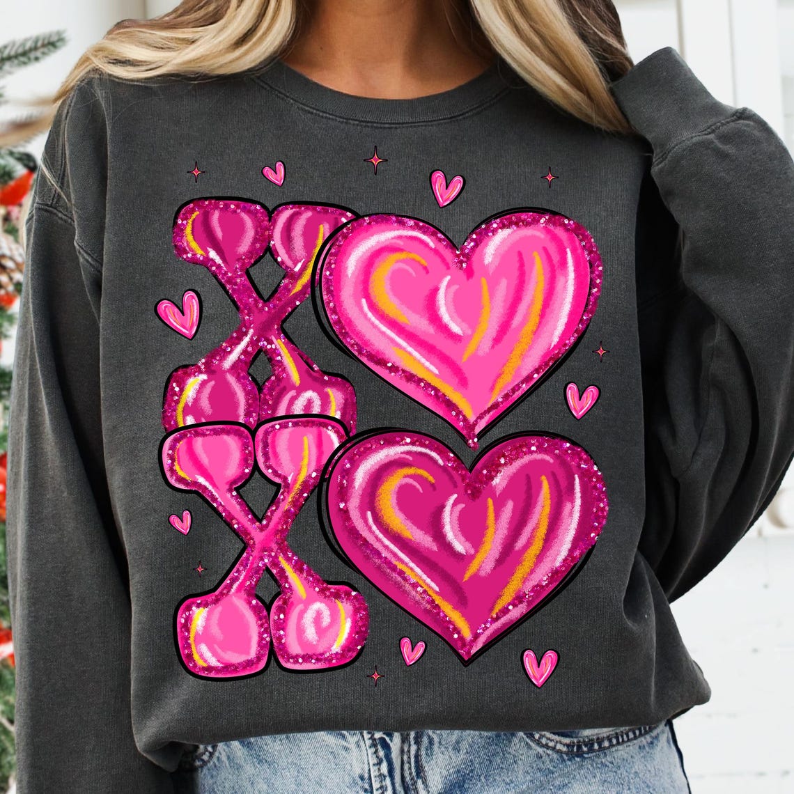 Preppy Xoxo Coquette Png, Xoxo Png, Glitter Heart Bows Png, Pink ...