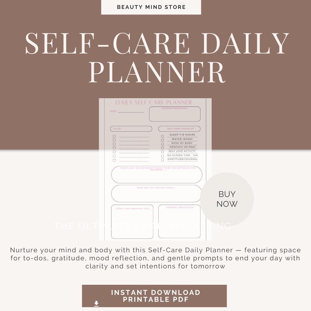 Self-care Daily Planner | Printable Wellness Journal | To-do List ...