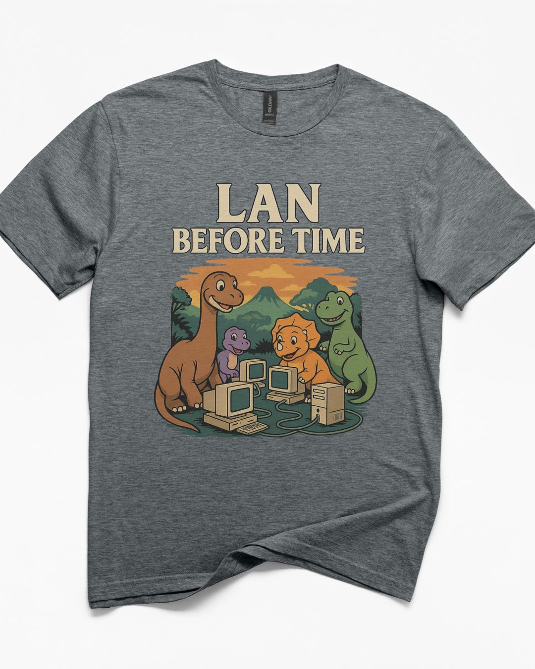 LAN Before Time T-shirt – Retro Dinosaur Gamer Tee - Etsy