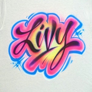 Script Style Airbrush T Shirt Personalized With Your Name or Custom ...