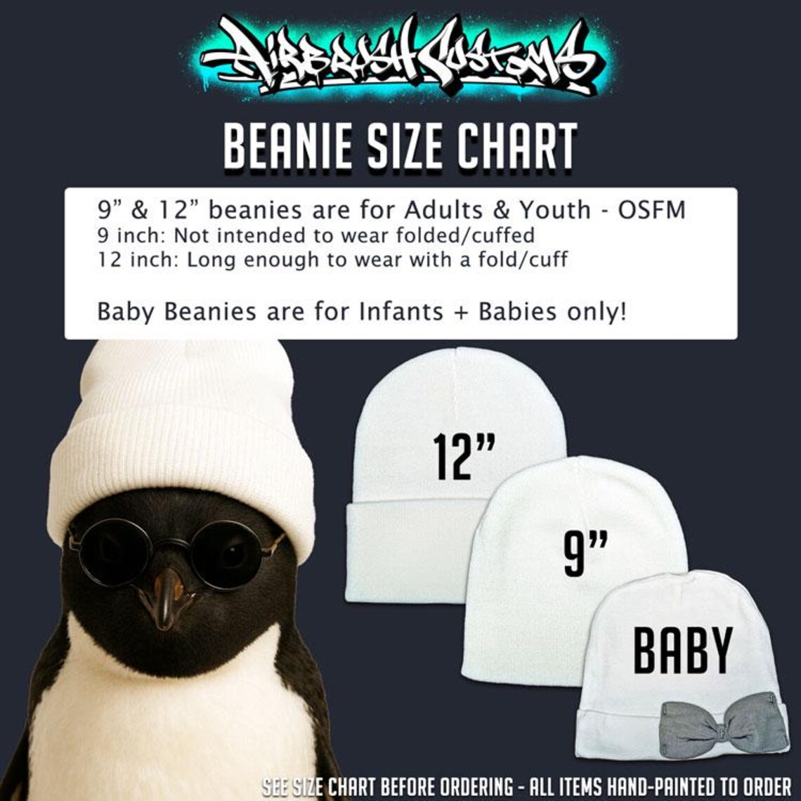 Custom Airbrush Beanie | Personalized Winter Hat | Hand Painted, for ...