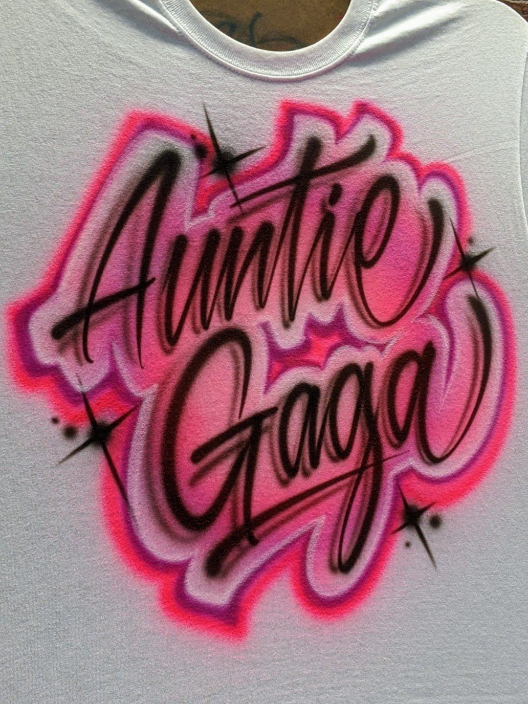 Custom Airbrush T Shirt | Script Lettering - Etsy