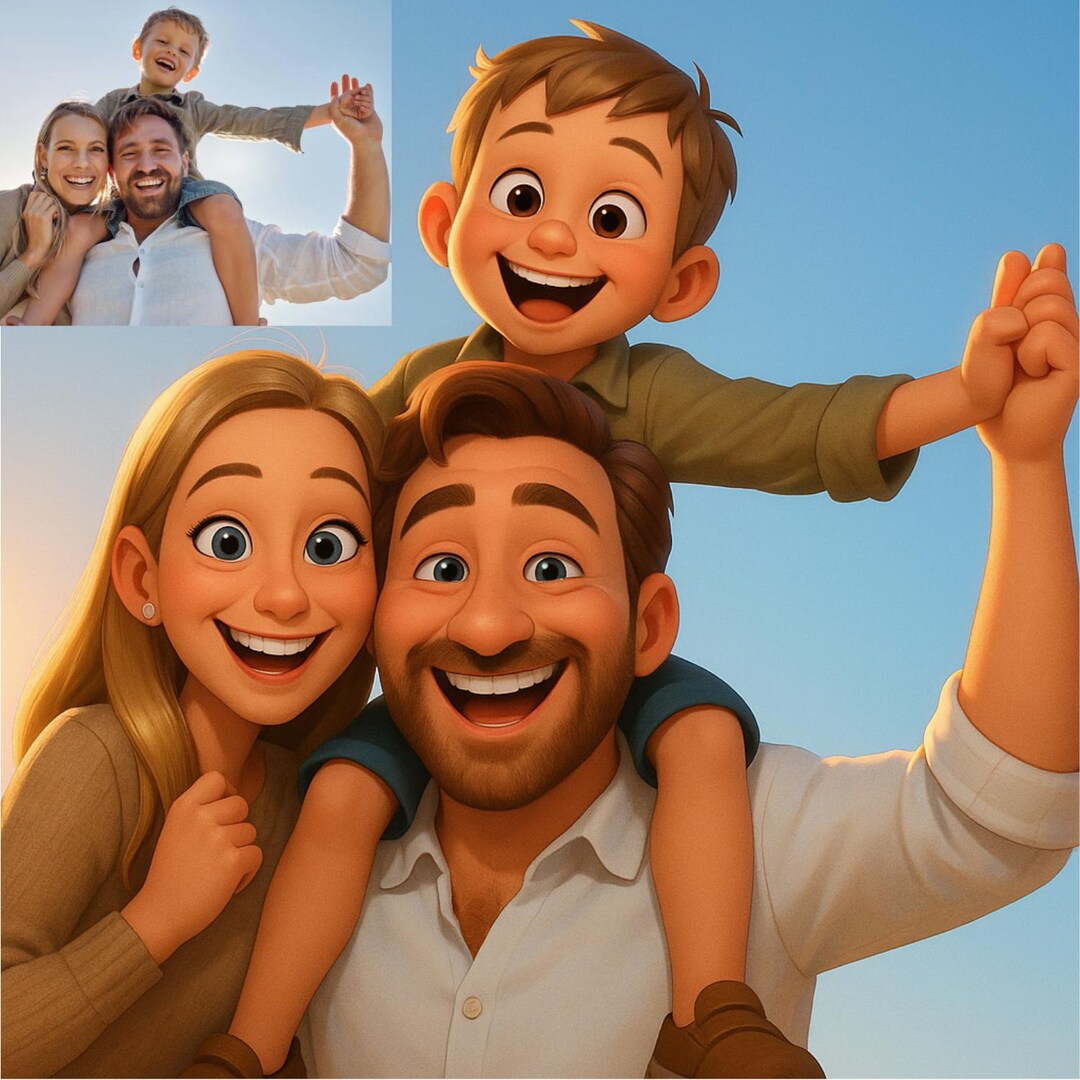 Custom Pixar Style Portrait | Family, Pets, Events, Memorable Moments ...
