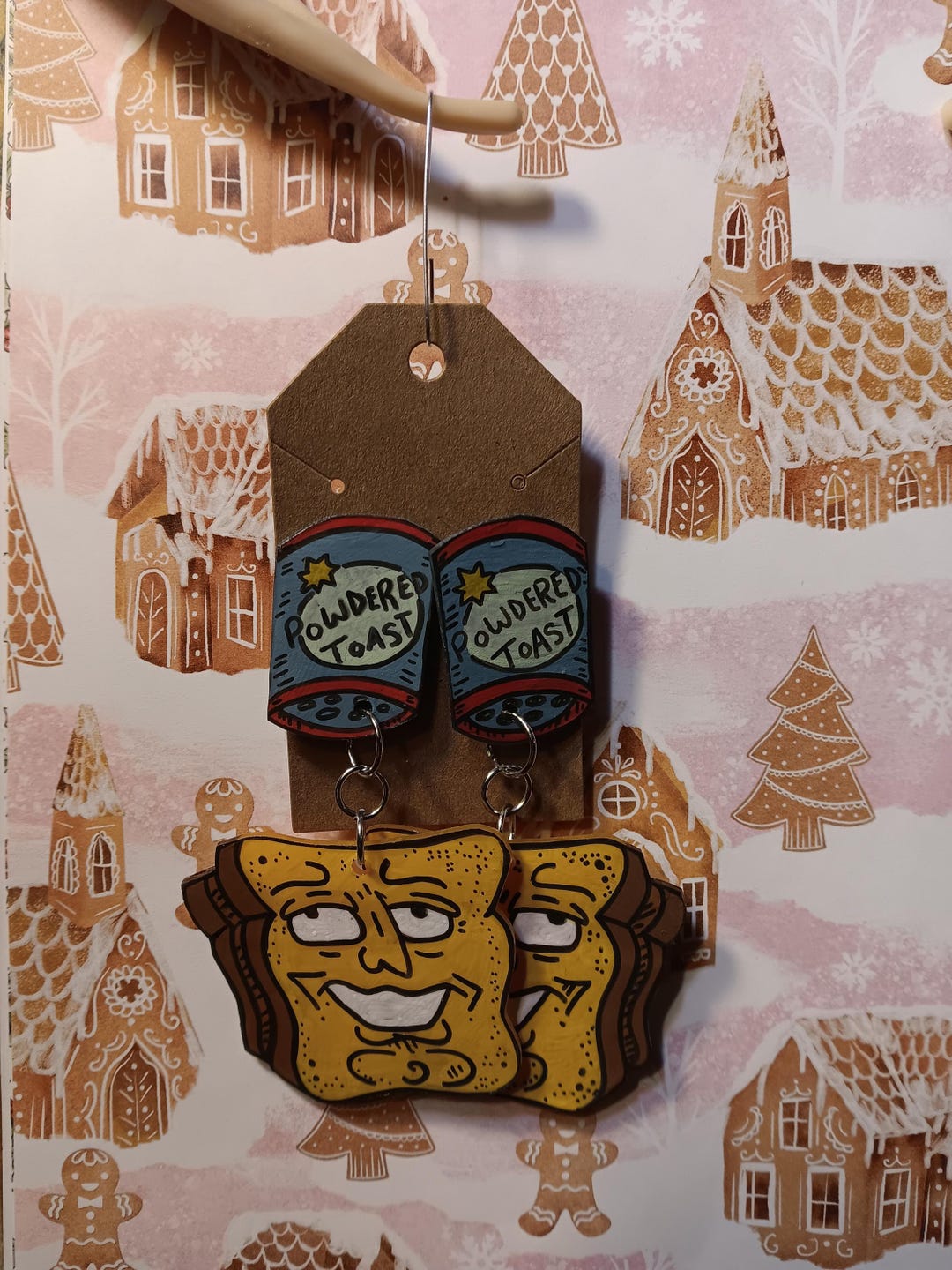 Ren and Stimpy Powdered Toast Man Handmade Earrings - Etsy