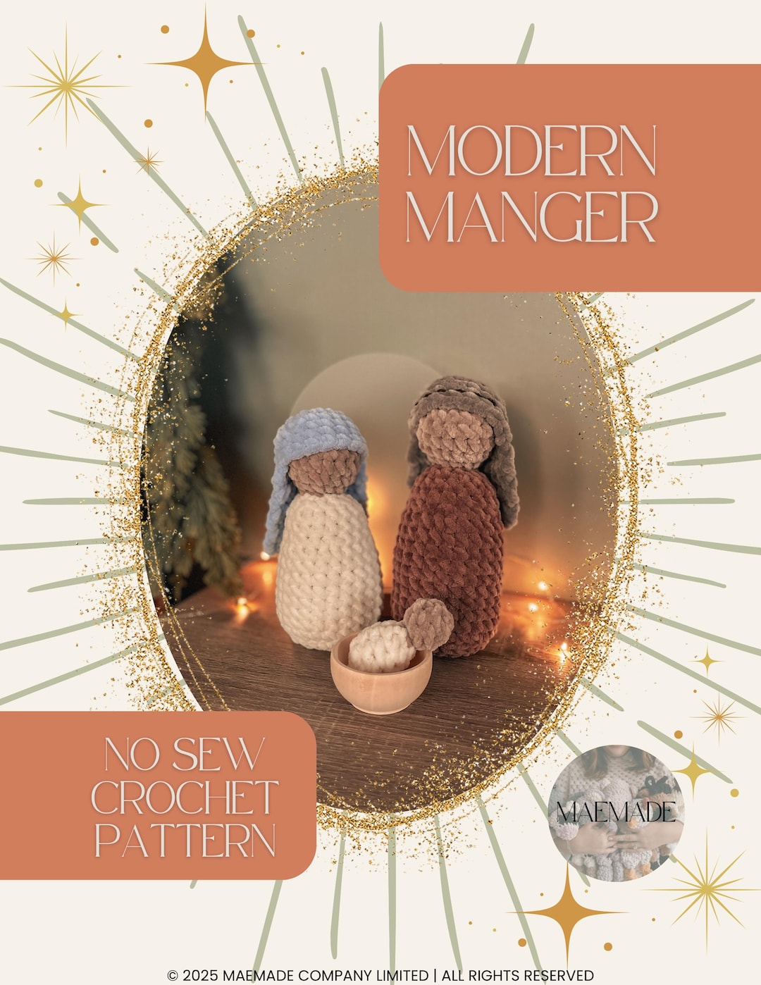 Modern Manger NO SEW Crochet Pattern | Nativity Crochet Pattern - Etsy