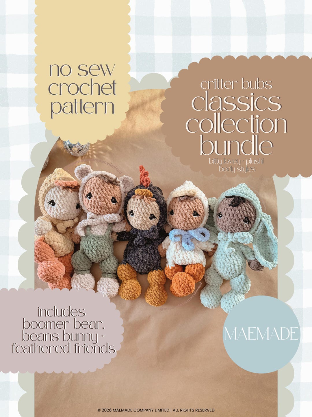 Classics Collection Critter Bub Bundle | Bear Crochet Pattern | Goose ...