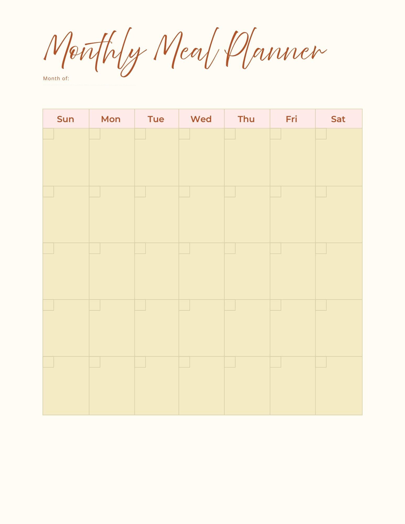 Baby Pink Meal Prep Planner | Daily, Weekly & Monthly Meal Planning ...