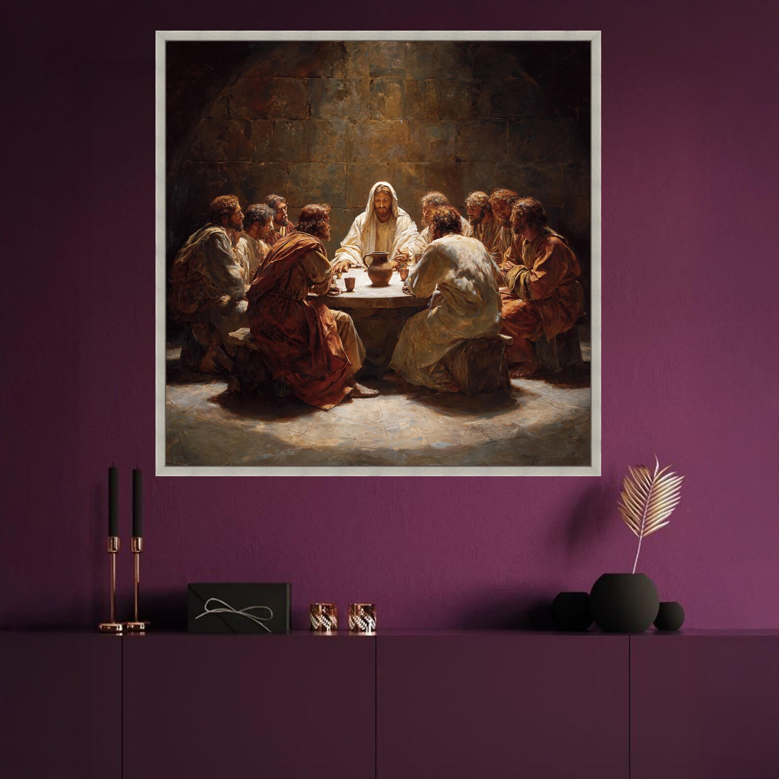 The Last Supper Canvas Wall Art, Religious Christian Painting, Jesus ...
