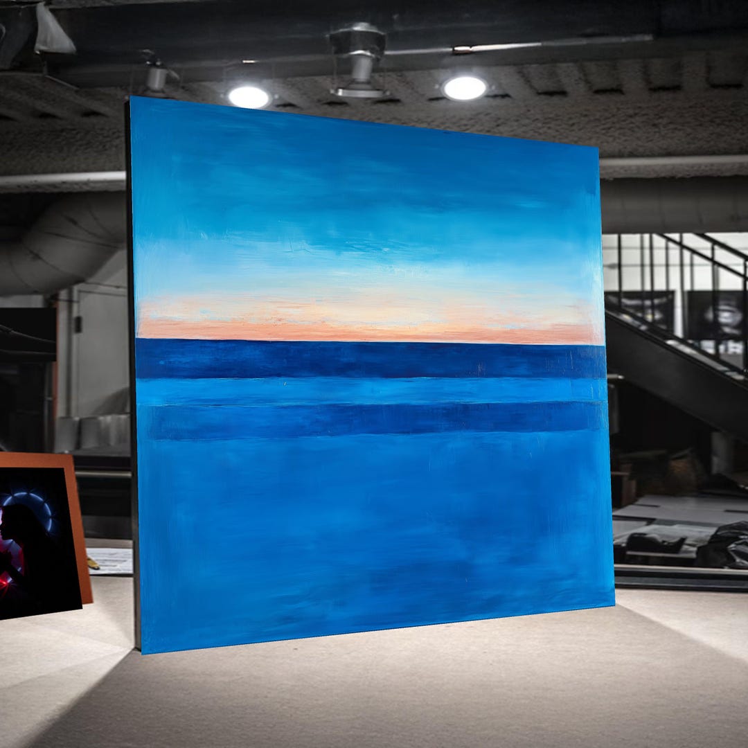 Mark Rothko Blue Horizon Canvas, Abstract Minimalist Wall Art, Sunset ...