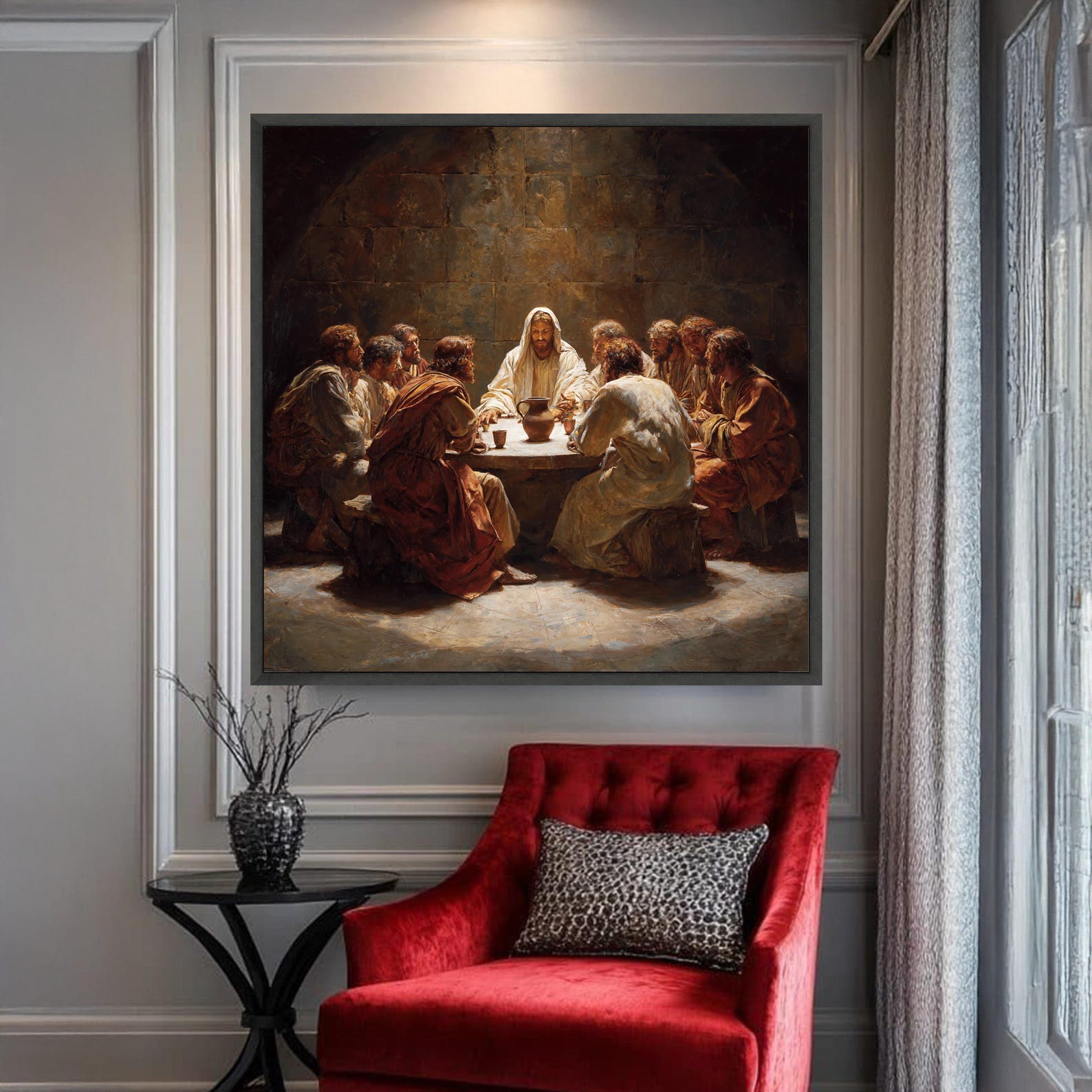 The Last Supper Canvas Wall Art, Religious Christian Painting, Jesus ...