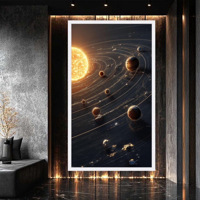 Solar System Planets Orbit Canvas, Space Wall Art, Astronomy Decor ...