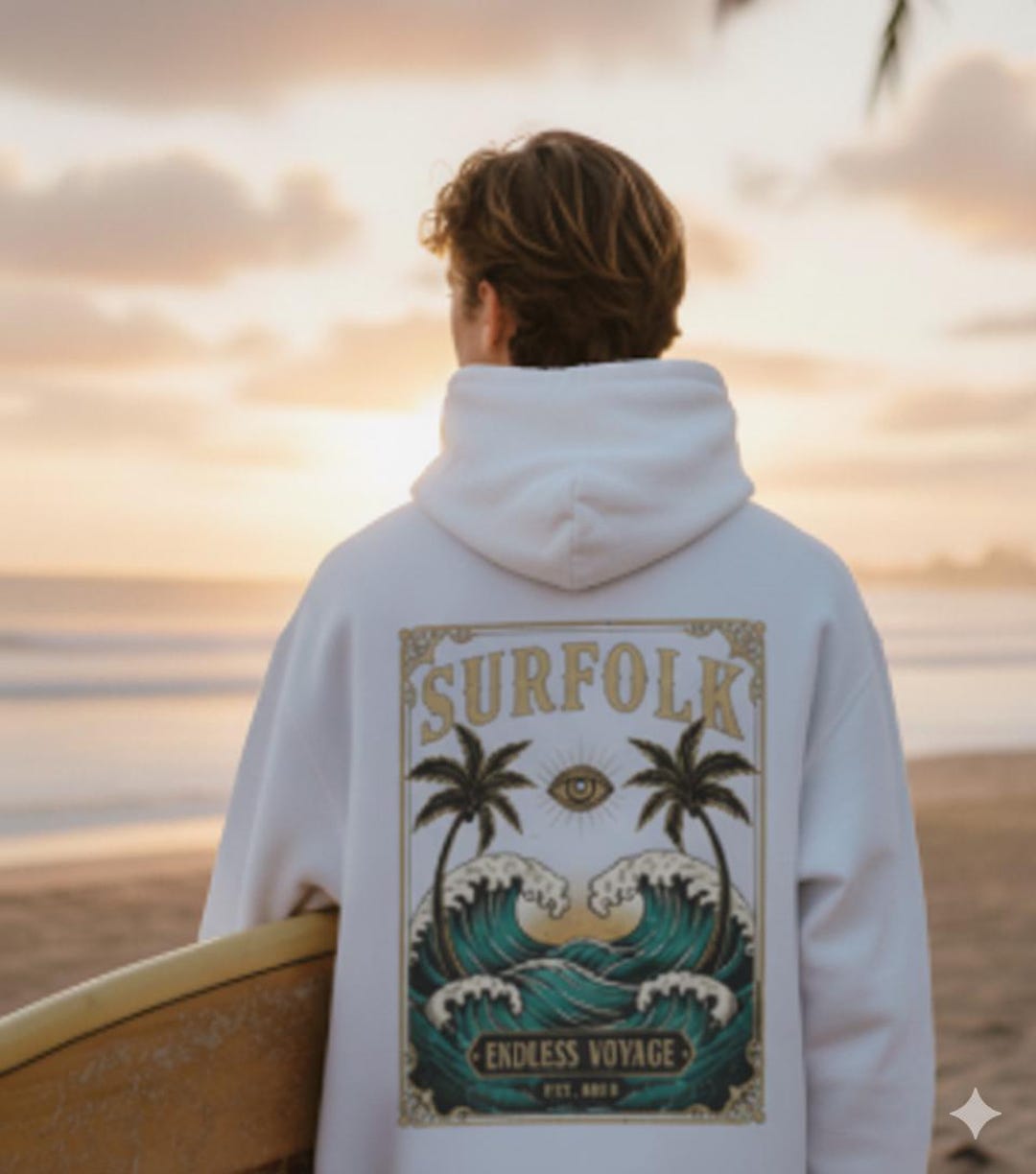 Vintage Hoodie, Oversized Surf Hoodie, Unisex Surfers Style, Beach ...
