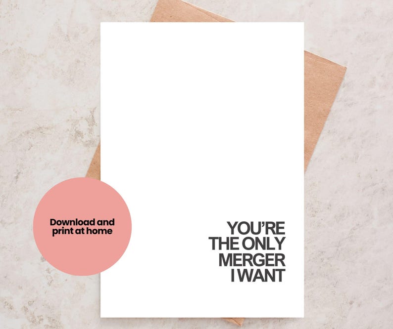 You’re the Only Merger I Want Card (digital Download) - Etsy