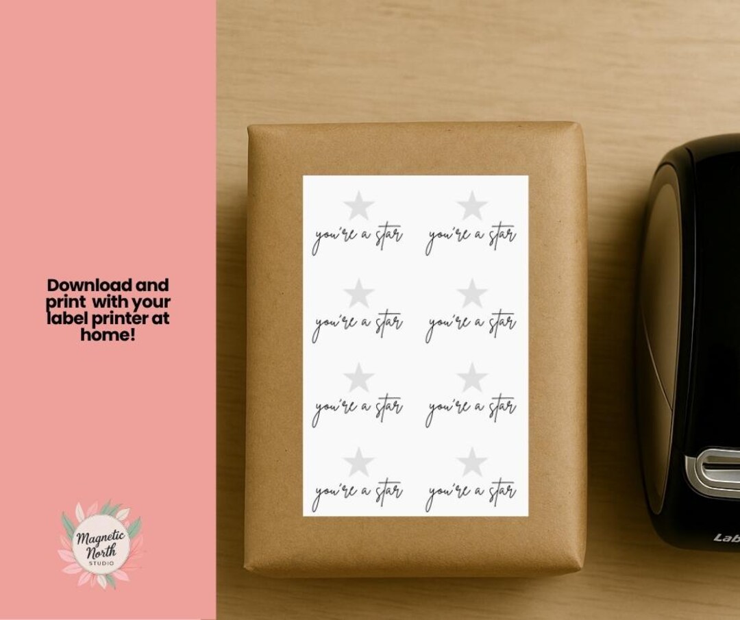 You're a Star Sticker Sheet – 4x6 Label Printer PDF (with & Without Cut ...