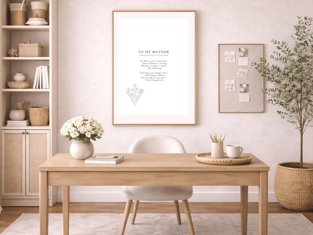 To My Mother Poem Printable by Christina Rossetti, Mother’s Day Gift ...