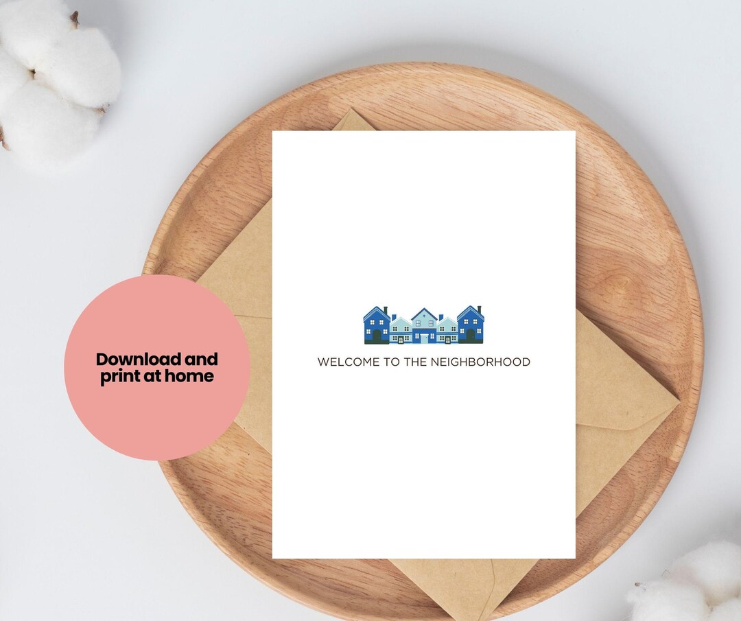 Welcome to the Neighborhood Card (digital Download) - Etsy