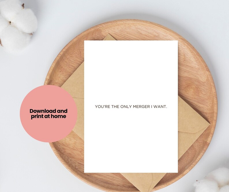 You’re the Only Merger I Want Card (digital Download) - Etsy