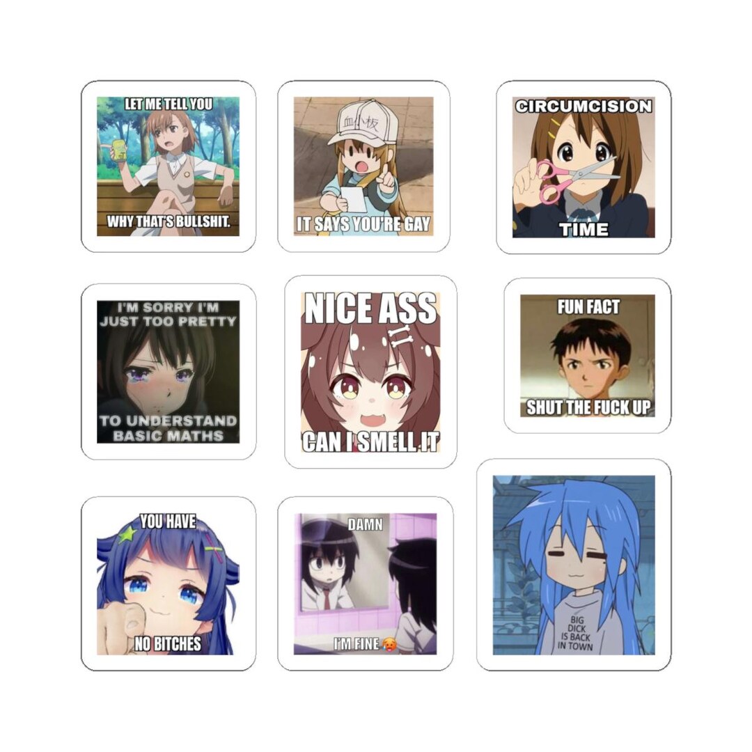 Funny Anime Stickers, Meme Stickers for Laptops - Etsy