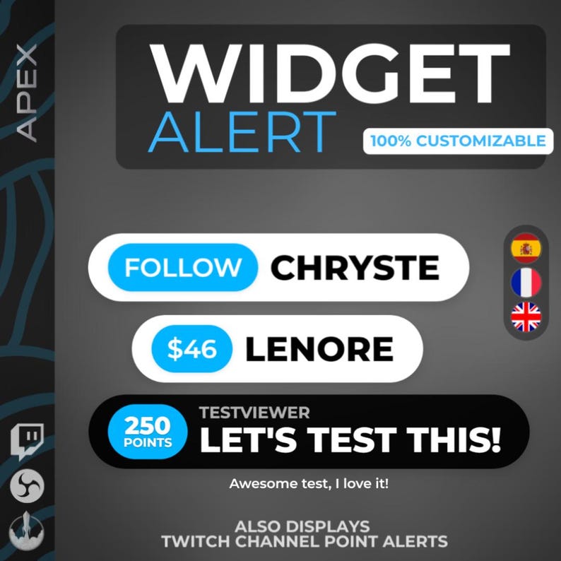 Twitch Widget Alerts PRO | All-in-one Animated Widget | Unique Design ...