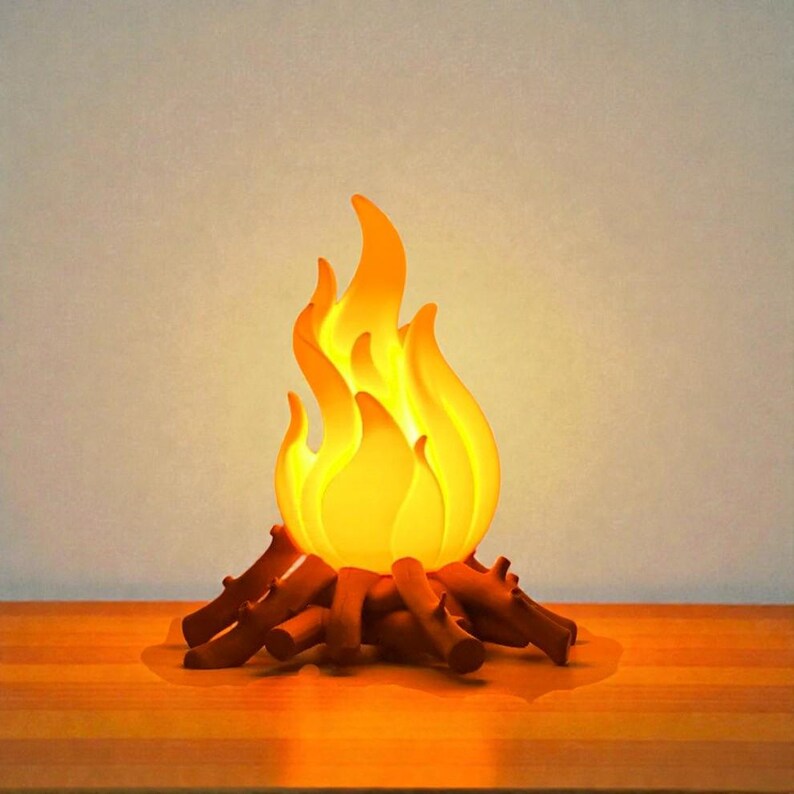 3D Printed Flame Ambient Lamp, Realistic Fire Night Light, 16-color ...