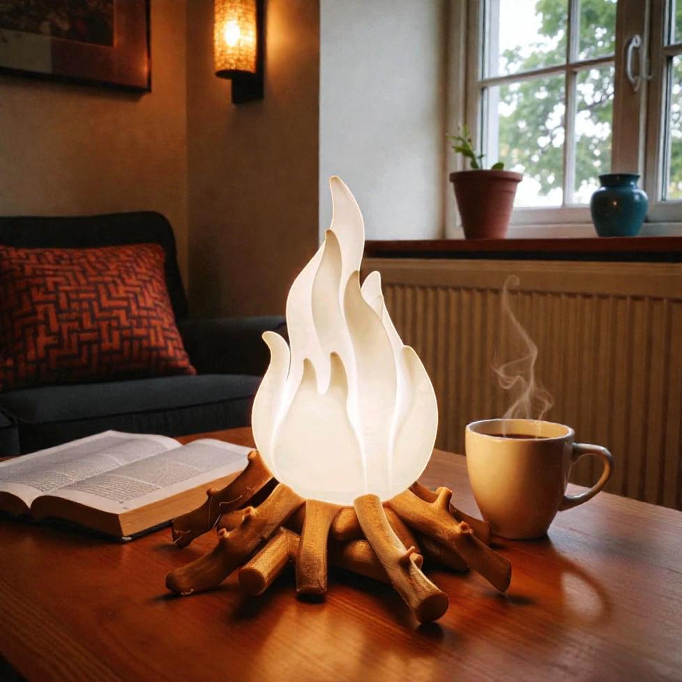 3D Printed Flame Ambient Lamp, Realistic Fire Night Light, 16-color ...